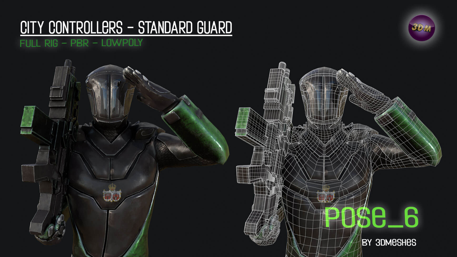 City Controllers - Standard Guard - Full Rig PBR Low Poly 3D Model by ...