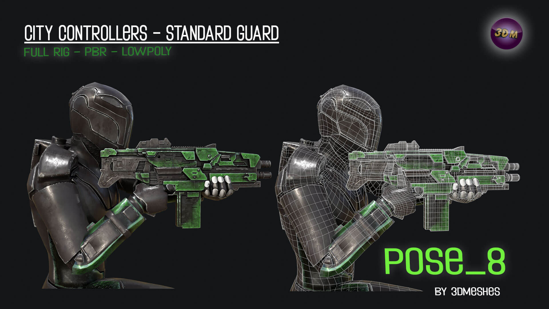 City Controllers - Standard Guard - Full Rig PBR Low Poly 3D Model by ...