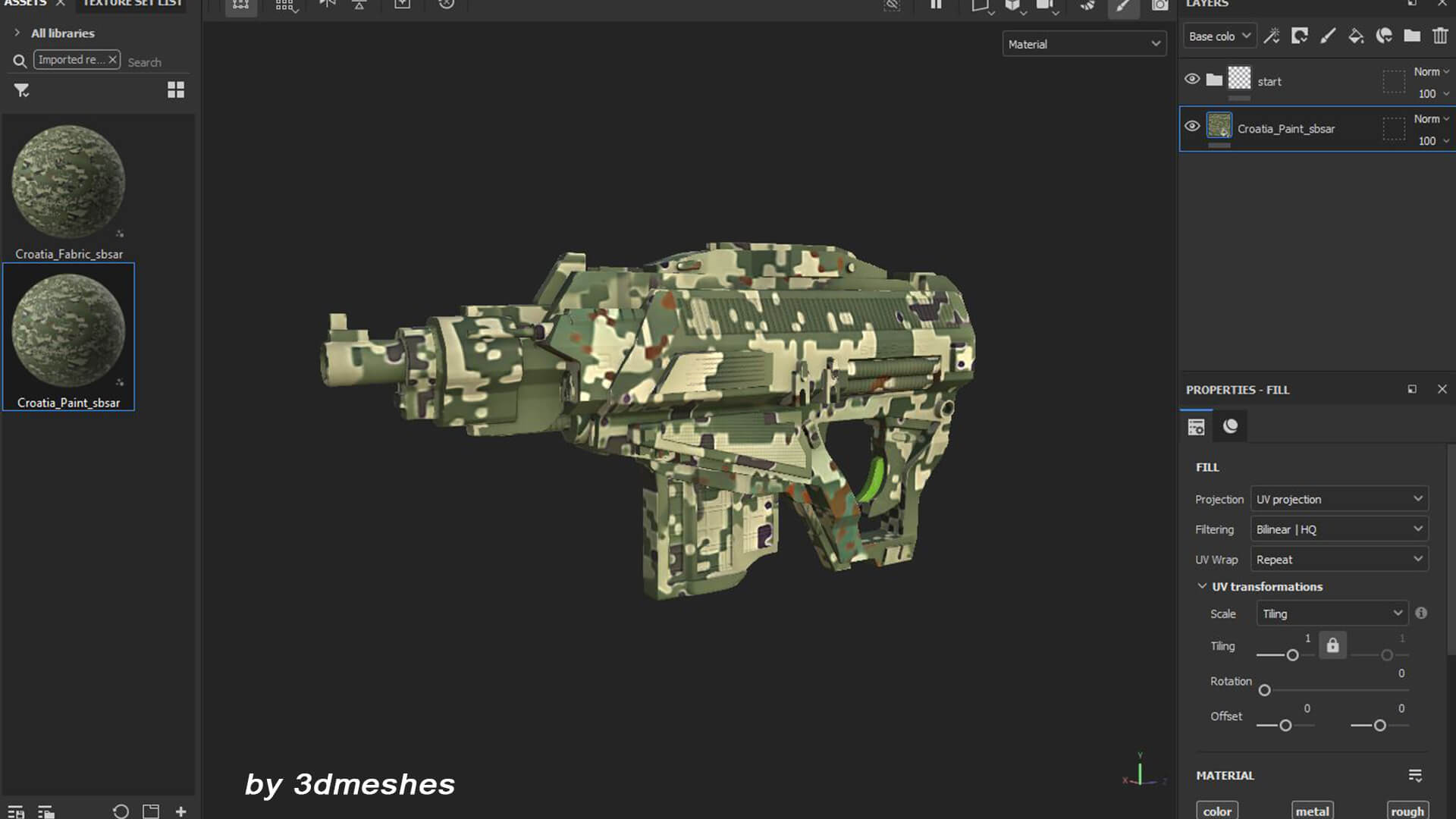 Croatia - Army Camouflage Pattern - Sbsar Material 3D Texture by 3dmeshes