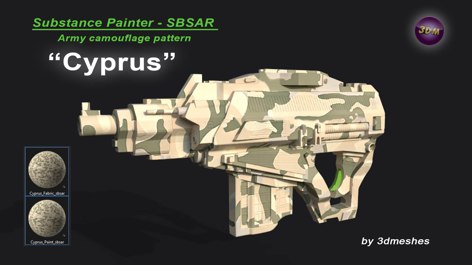 Cyprus - Army Camouflage Pattern - Sbsar Material 3D Texture by 3dmeshes