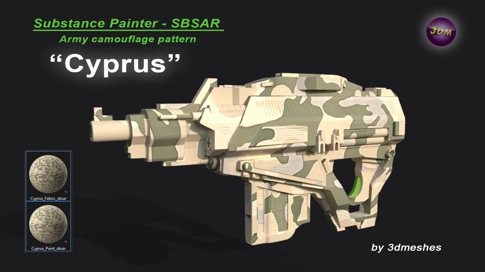 Cyprus - Army Camouflage Pattern - Sbsar Material 3D Texture by 3dmeshes