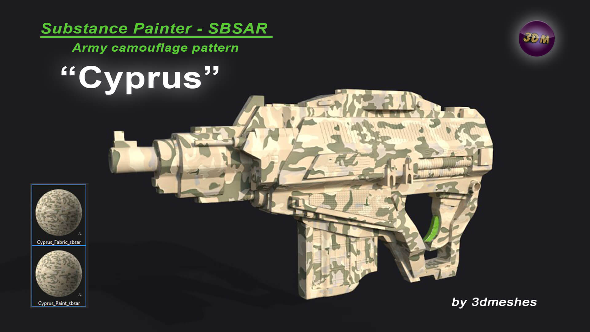 Cyprus - Army Camouflage Pattern - Sbsar Material 3D Texture by 3dmeshes