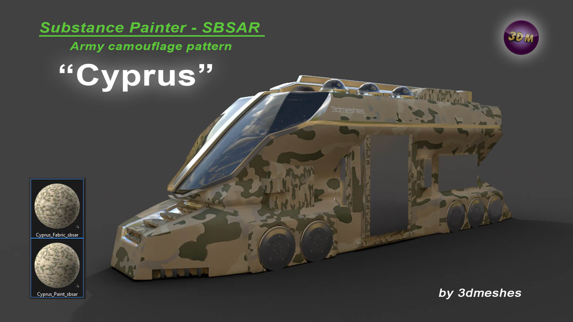 Cyprus - Army Camouflage Pattern - Sbsar Material 3D Texture by 3dmeshes