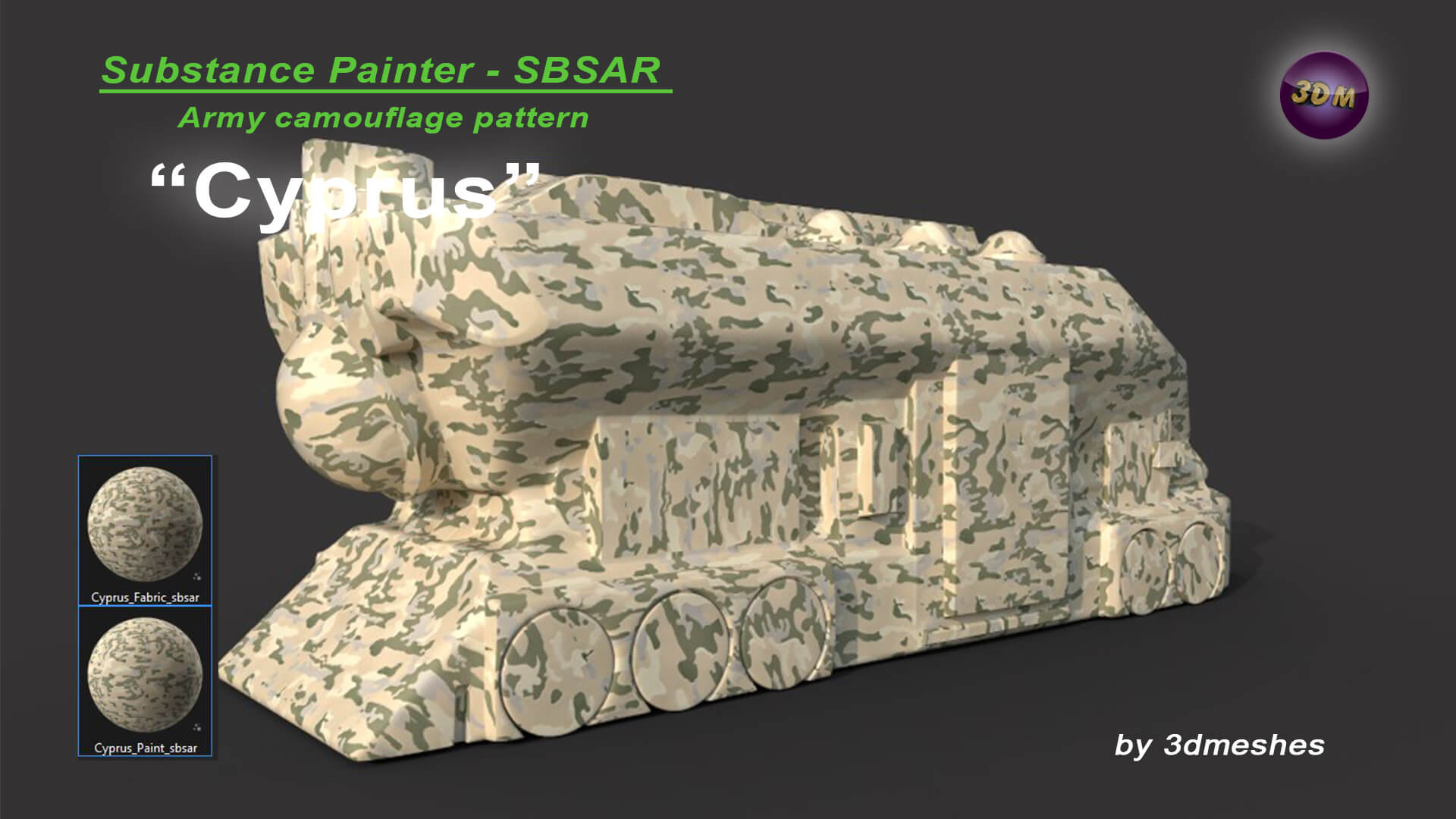 Cyprus - Army Camouflage Pattern - Sbsar Material 3D Texture by 3dmeshes
