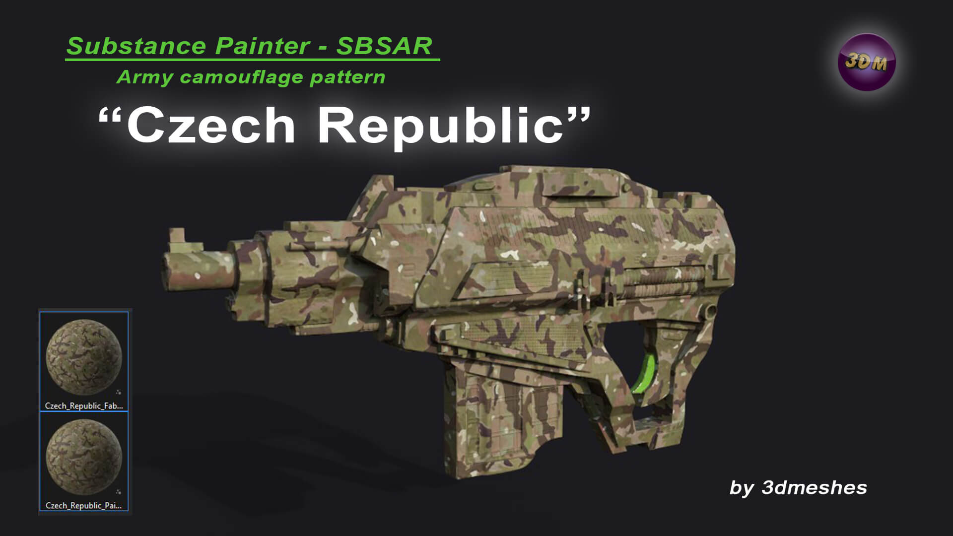 Czech Republic - Army Camouflage Pattern - Sbsar Material 3D Texture by ...