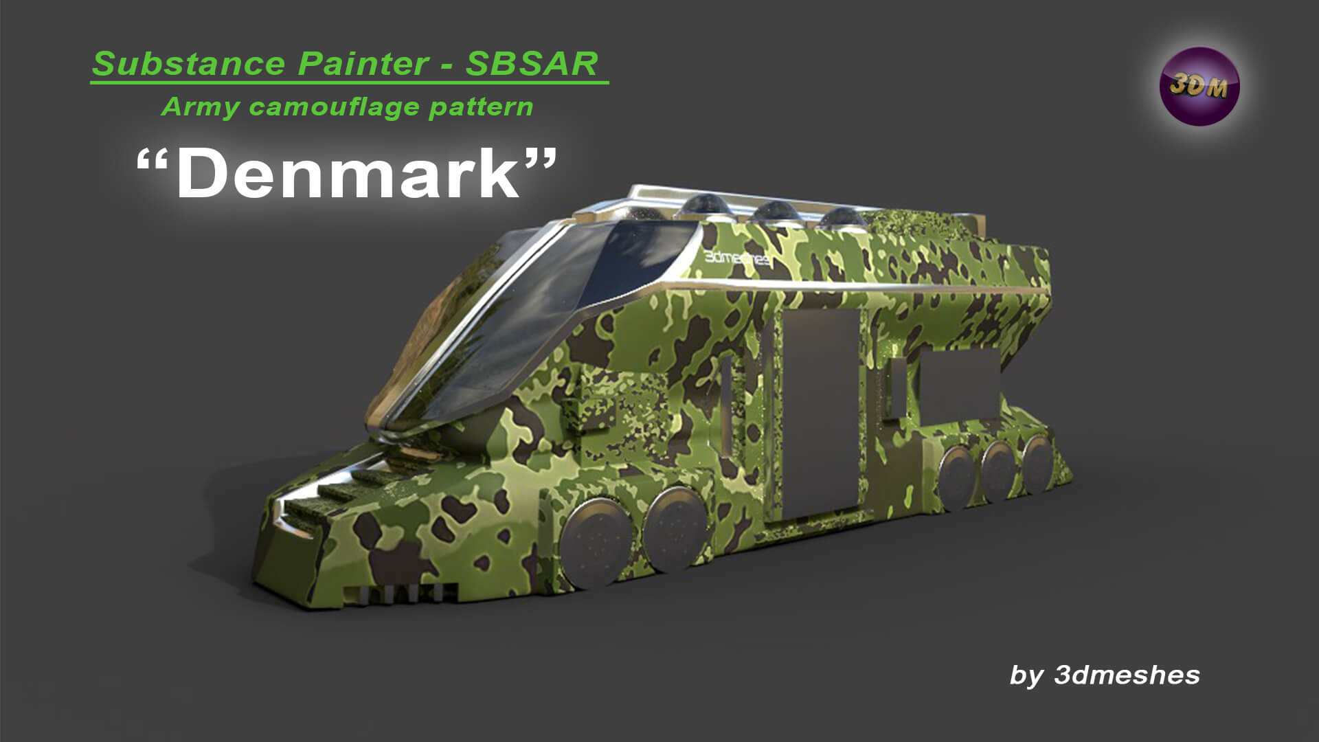 Denmark - Army Camouflage Pattern - Sbsar Material 3D Texture by 3dmeshes