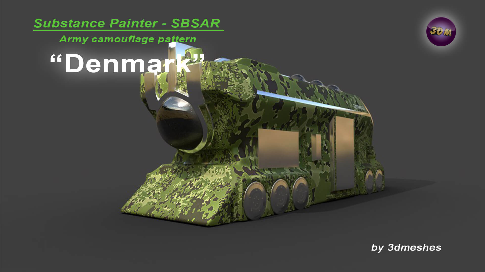 Denmark - Army Camouflage Pattern - Sbsar Material 3D Texture by 3dmeshes
