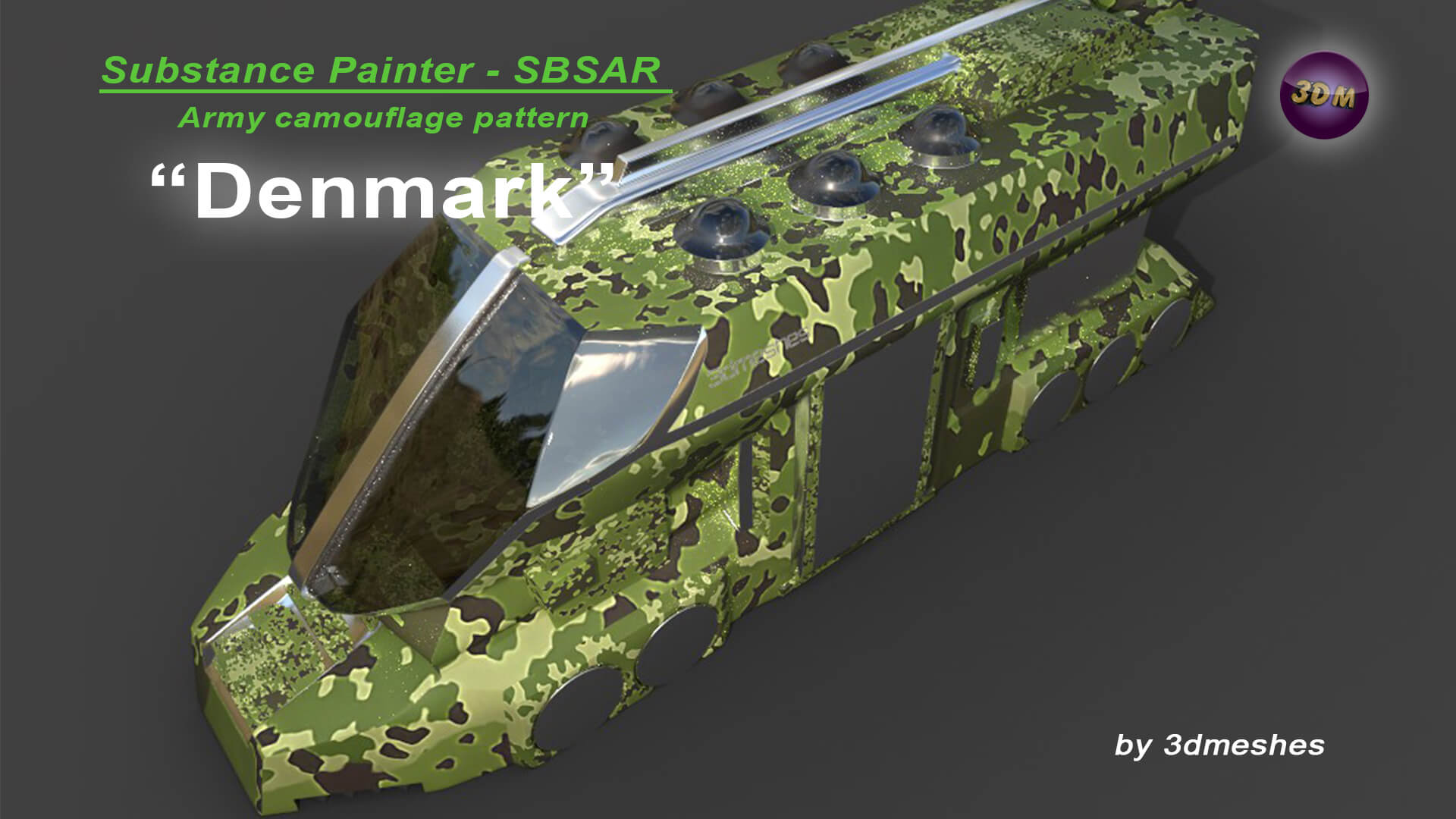 Denmark - Army Camouflage Pattern - Sbsar Material 3D Texture by 3dmeshes