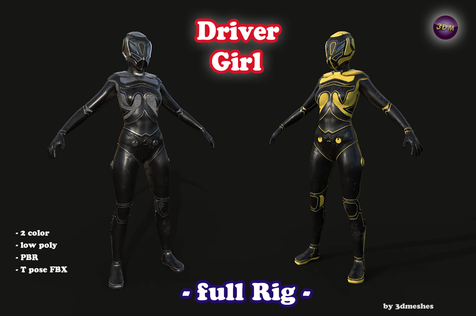 Driver Girl - PBR 3D Model by 3dmeshes