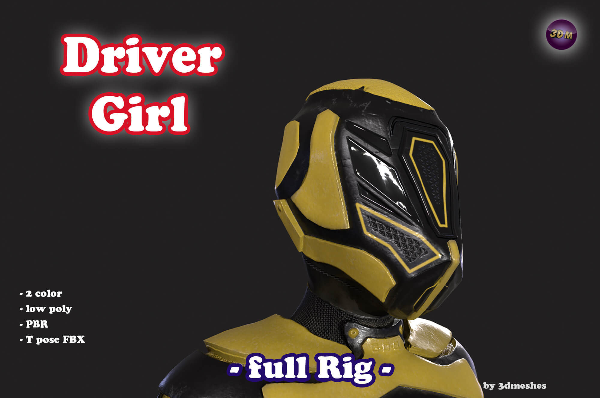 Driver Girl - PBR 3D Model by 3dmeshes