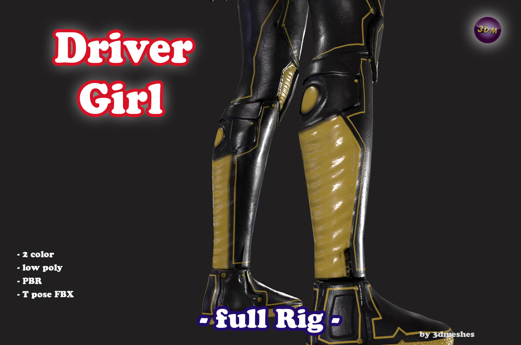 Driver Girl - PBR 3D Model by 3dmeshes