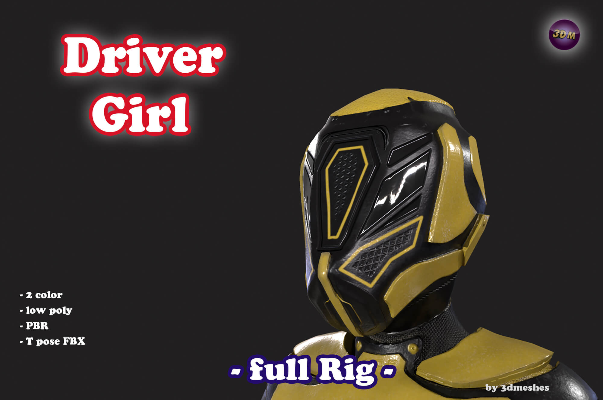Driver Girl - PBR 3D Model by 3dmeshes