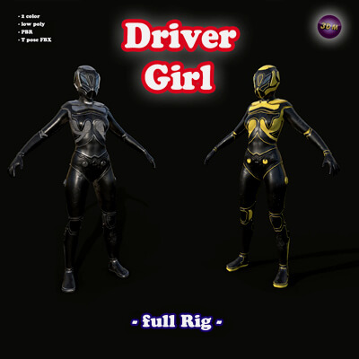 Driver Girl - PBR 3D Model by 3dmeshes