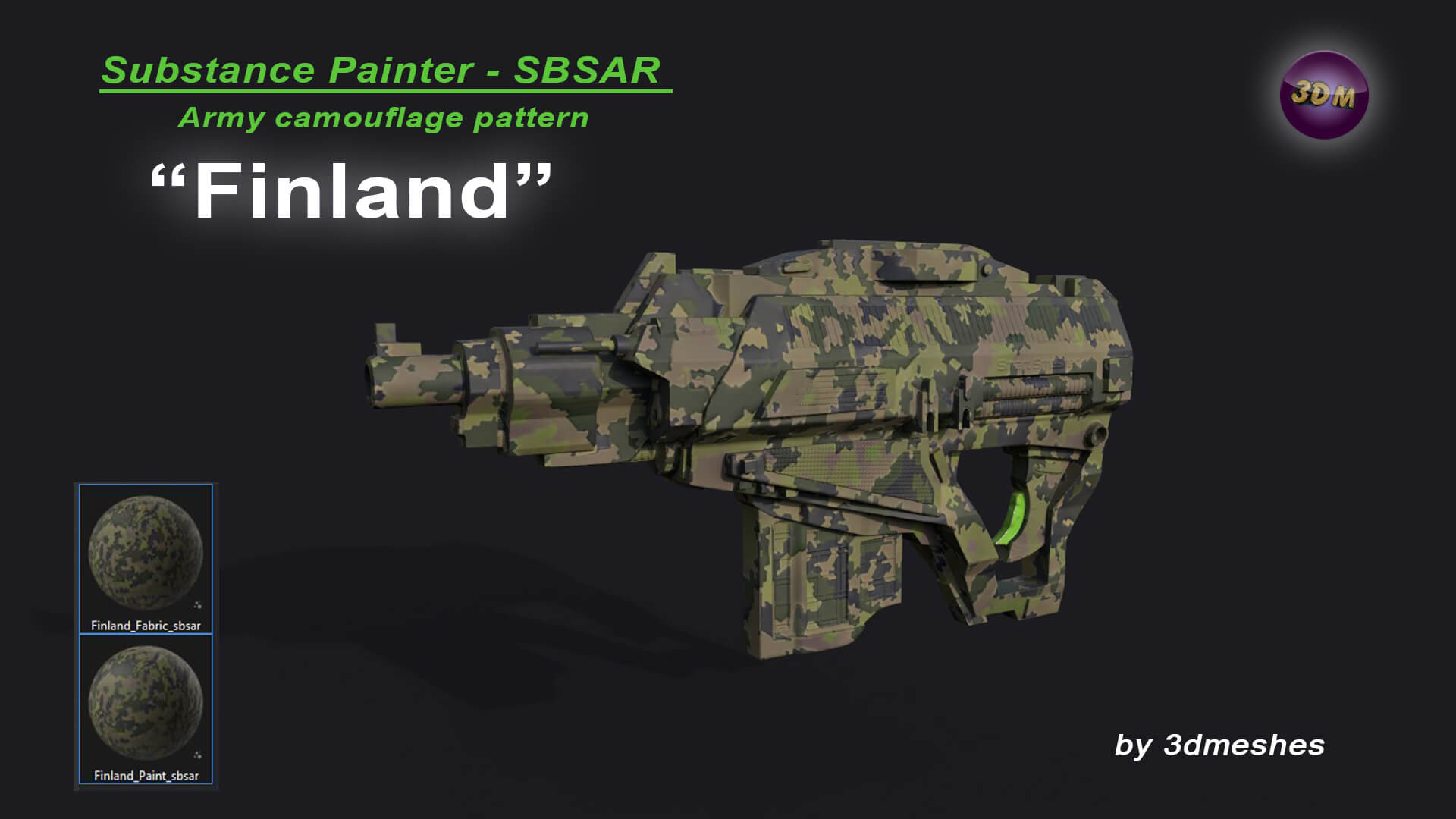 Finland - Army Camouflage Pattern - Sbsar Material 3D Texture by 3dmeshes