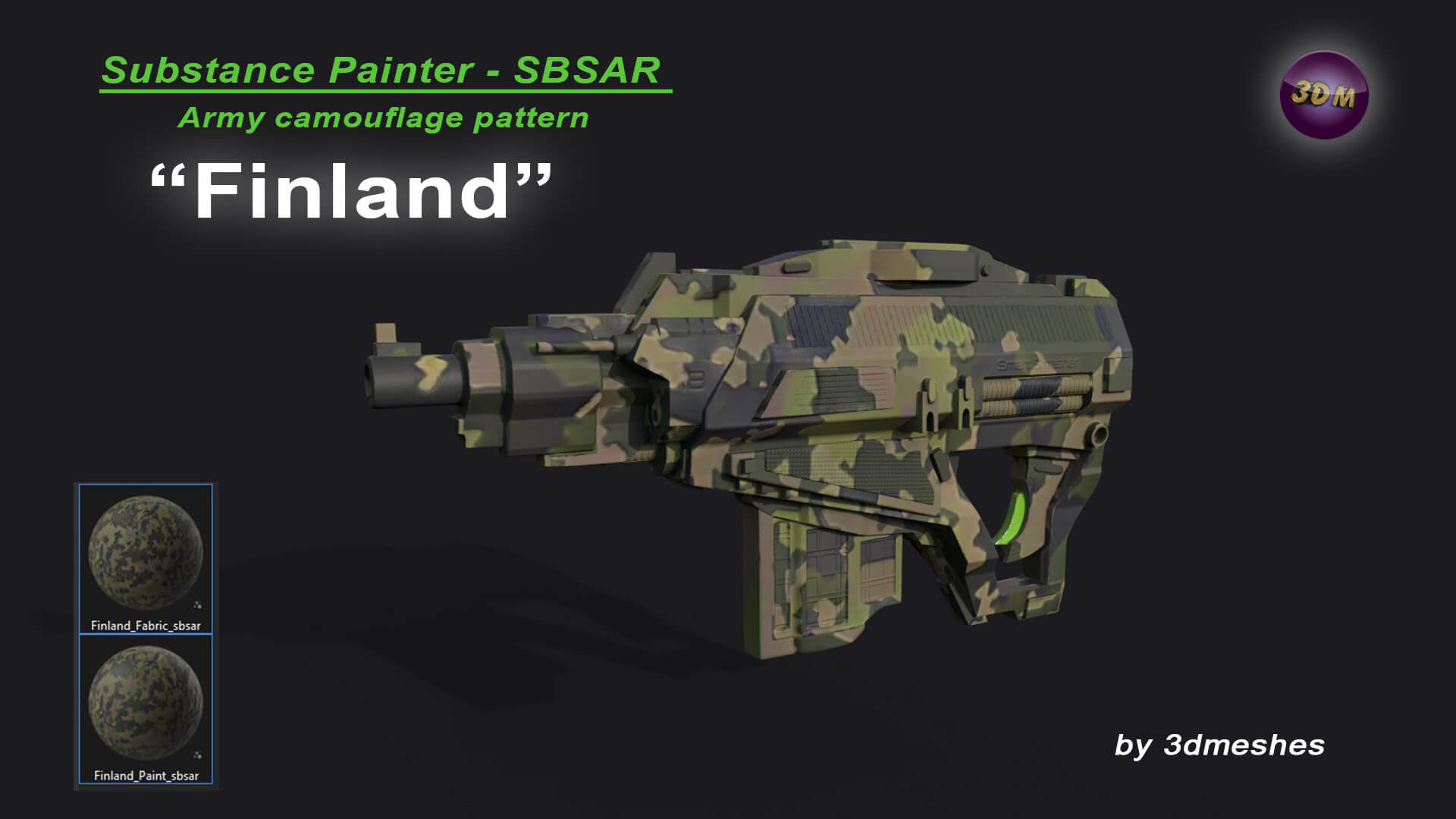 Finland - Army Camouflage Pattern - Sbsar Material 3D Texture by 3dmeshes