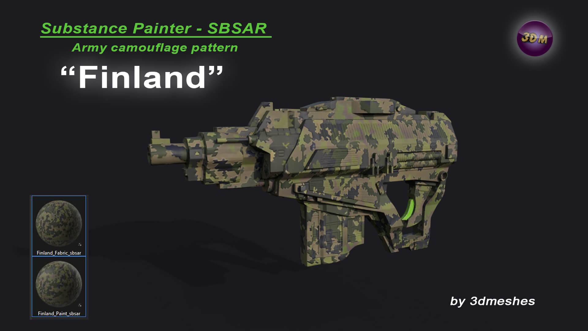 Finland - Army Camouflage Pattern - Sbsar Material 3D Texture by 3dmeshes