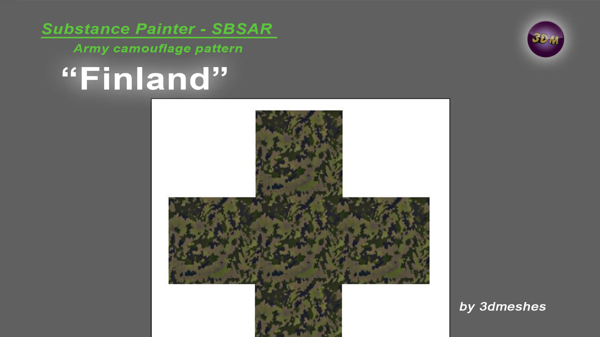 Finland - Army Camouflage Pattern - Sbsar Material Free 3D Texture by ...
