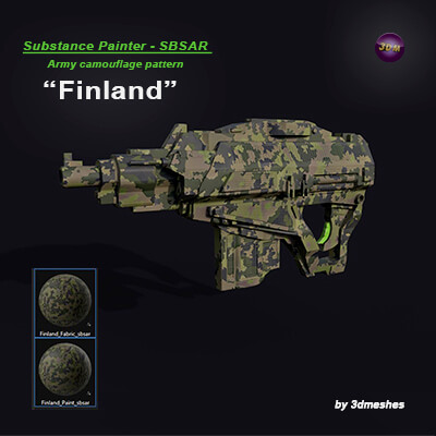 Finland - Army Camouflage Pattern - Sbsar Material Free 3D Texture by ...