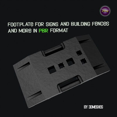 Footplate for Signs and Building Fences and More - 3D Model by 3dmeshes