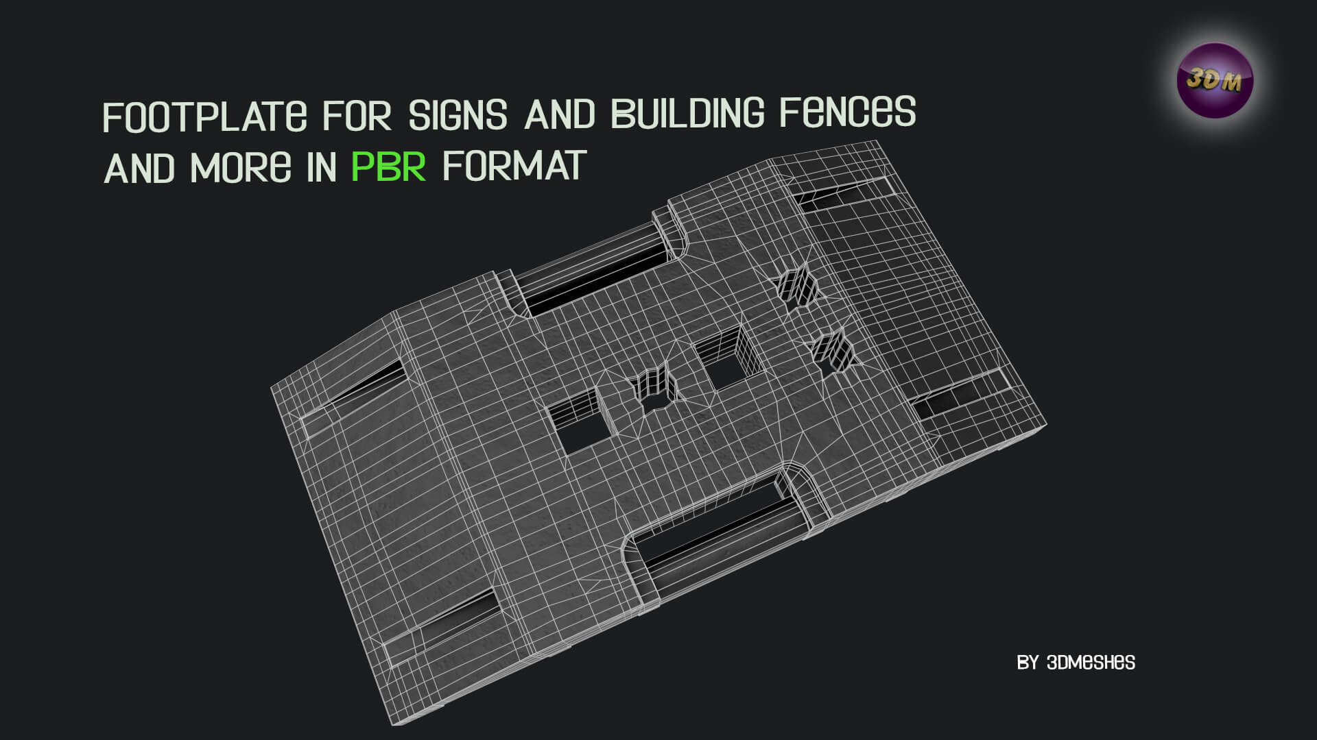 Footplate for Signs and Building for 3D Print by 3dmeshes