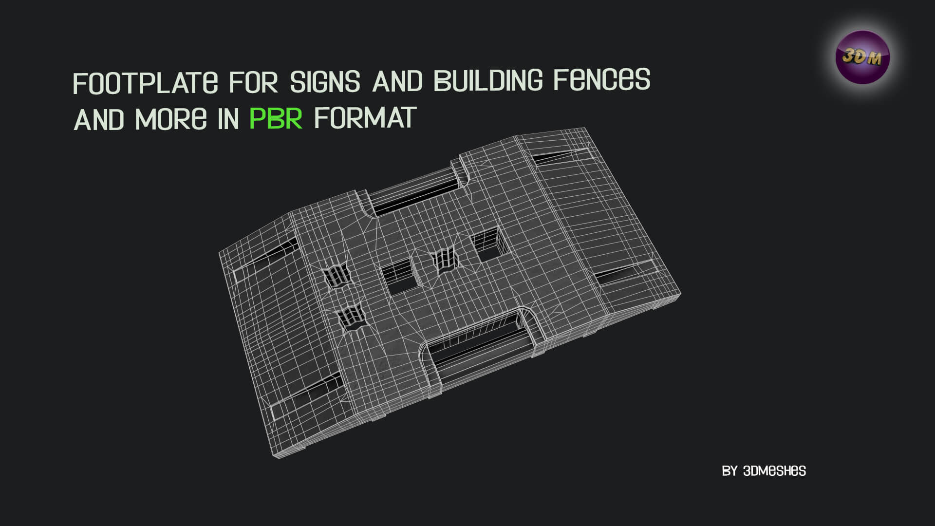 Footplate for Signs and Building for 3D Print by 3dmeshes
