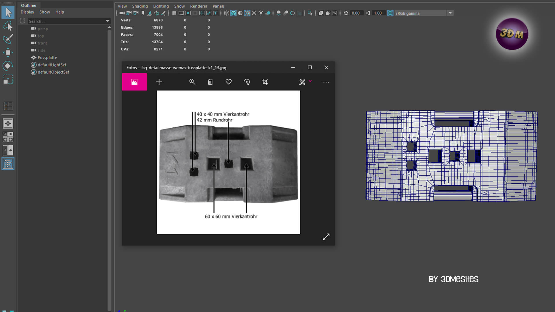 Footplate for Signs and Building for 3D Print by 3dmeshes