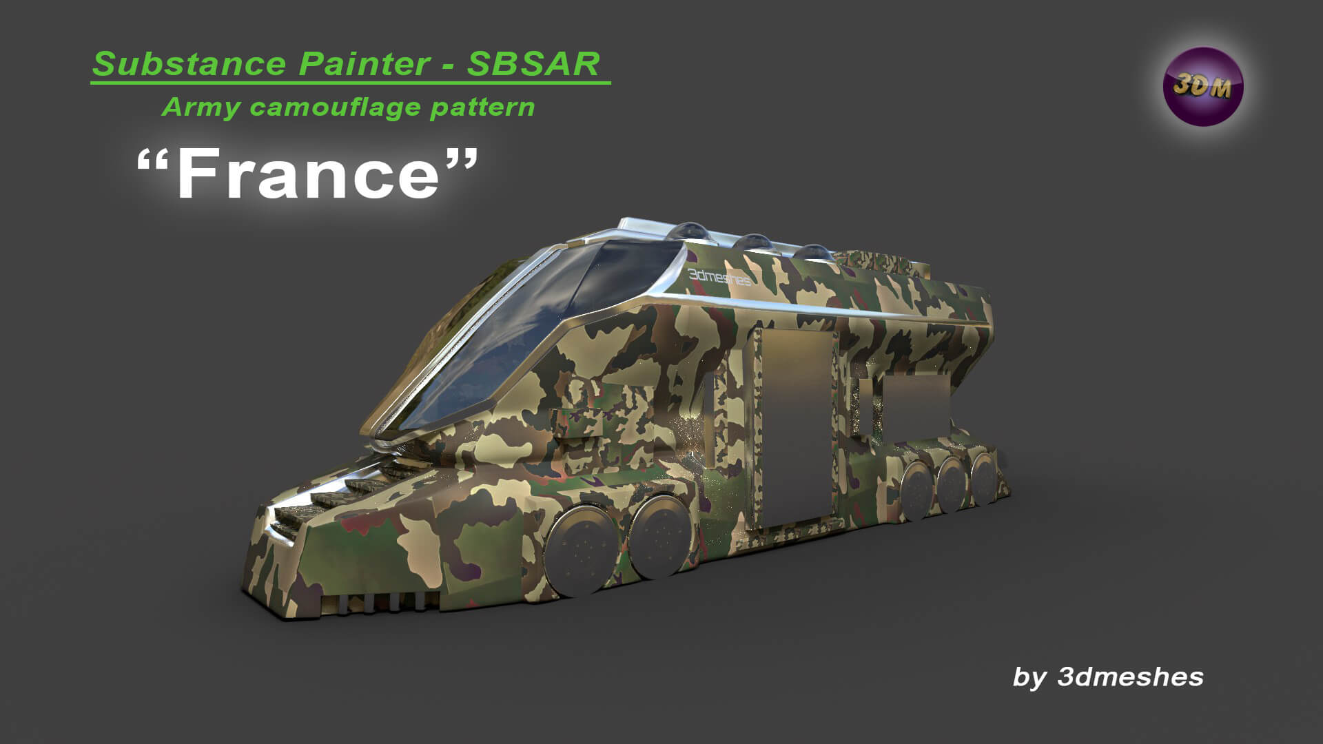 France - Army Camouflage Pattern - Sbsar Material Free 3D Texture by ...