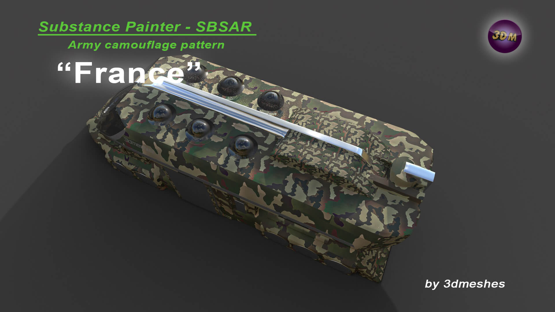 France - Army Camouflage Pattern - Sbsar Material 3D Texture by 3dmeshes