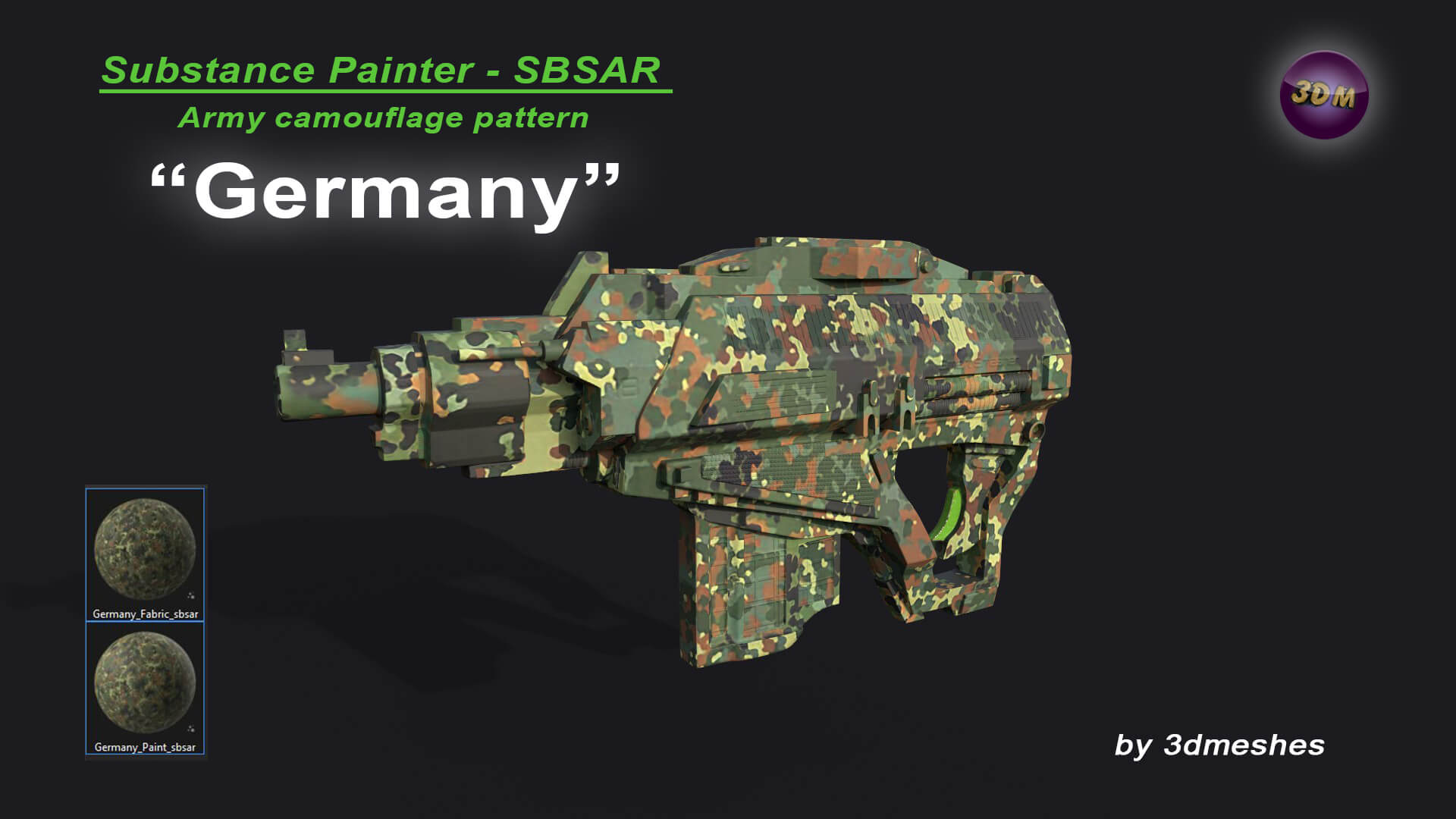 Germany - Army Camouflage Pattern - Sbsar Material Free 3D Texture by ...