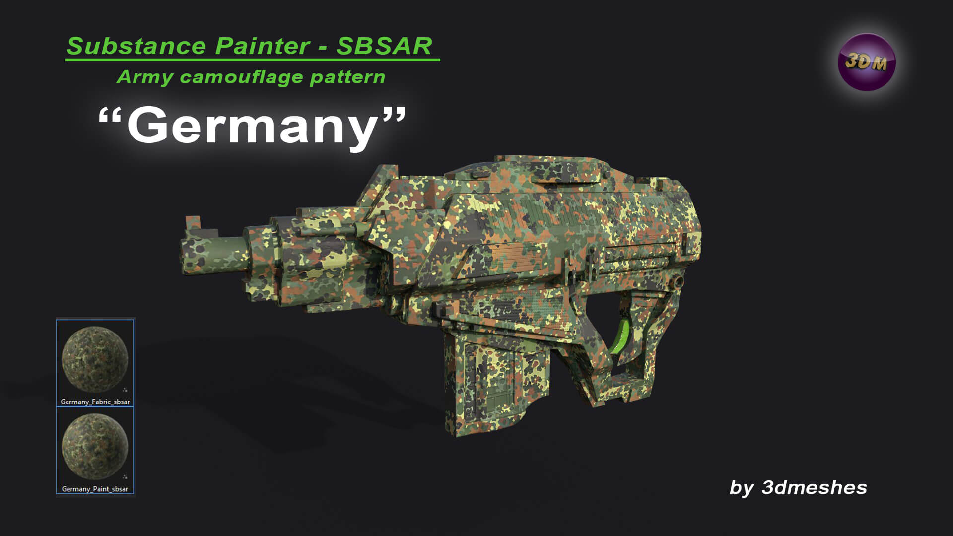 Germany - Army Camouflage Pattern - Sbsar Material Free 3D Texture by ...