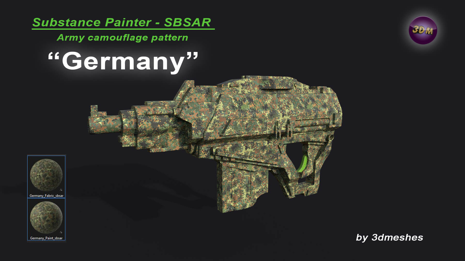 Germany - Army Camouflage Pattern - Sbsar Material Free 3D Texture by ...