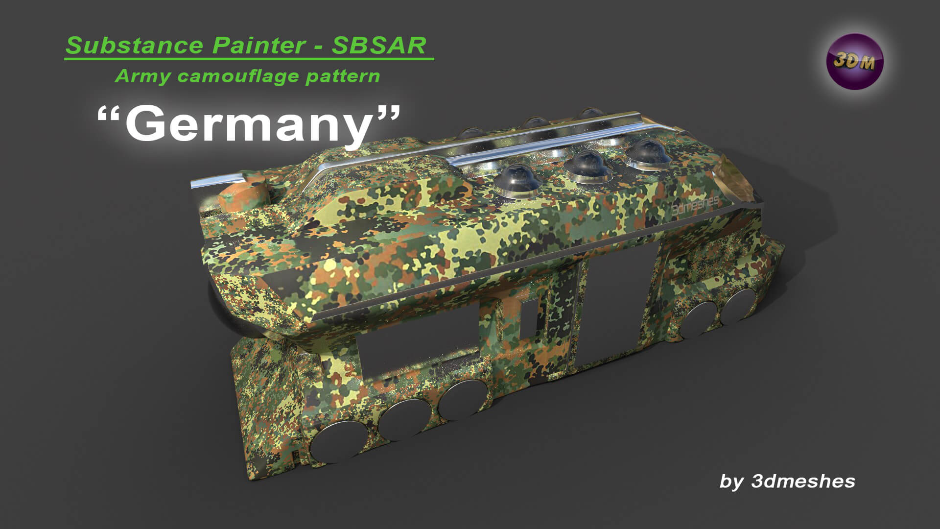 Germany - Army Camouflage Pattern - Sbsar Material Free 3D Texture by ...