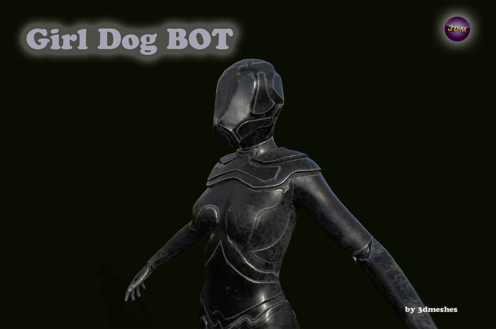 Girl Dog Bot - PBR 3D Model by 3dmeshes