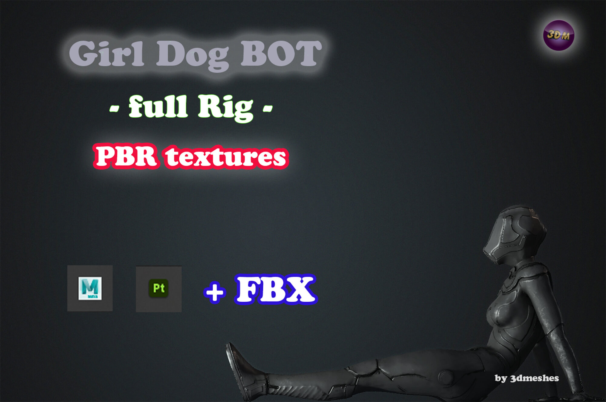 Girl Dog Bot - PBR 3D Model by 3dmeshes