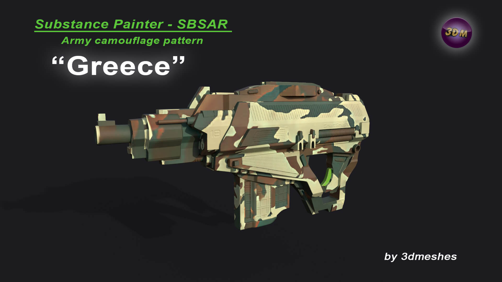 Greece - Army Camouflage Pattern - Sbsar Material Free 3D Texture by ...