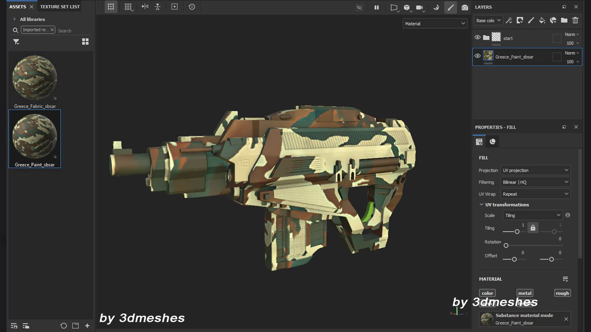 Greece - Army Camouflage Pattern - Sbsar Material 3D Texture by 3dmeshes