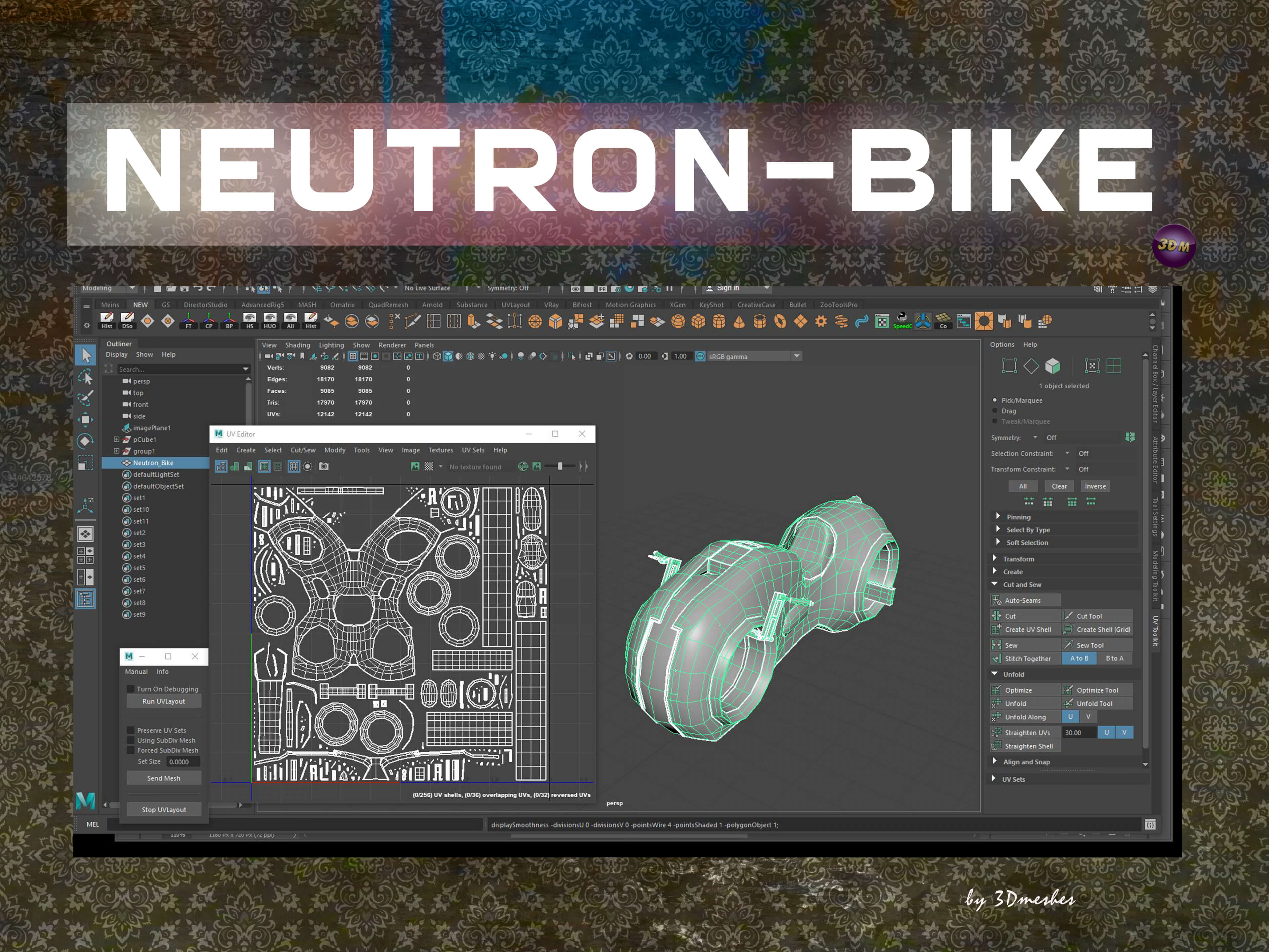 Neutron - Bike - PBR Low Poly - Free Model by 3dmeshes