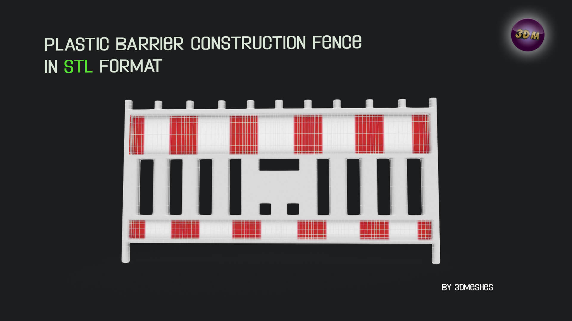 Plastic Barrier Construction Fence in STL Format and more - 3D Model by ...