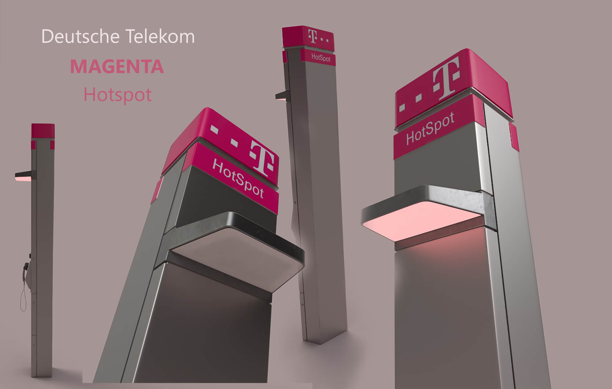 Telephonebox Telekom - Magenta - PBR + Stl 3D Model by 3dmeshes