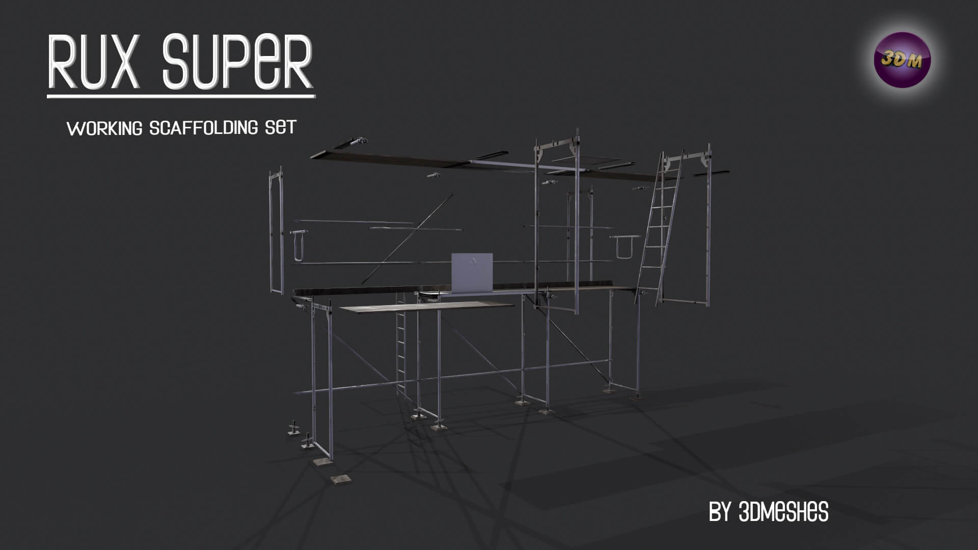 Working Scaffolding Set - Rux Super 3D Model by 3dmeshes