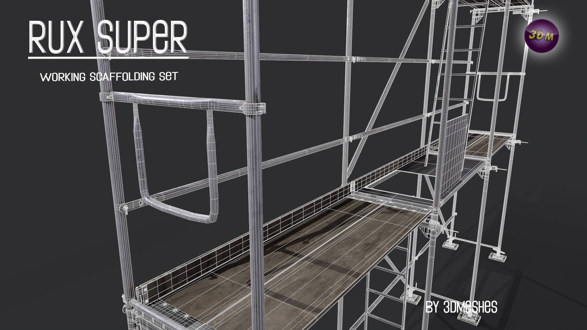 Working Scaffolding Set - Rux Super 3D Model by 3dmeshes