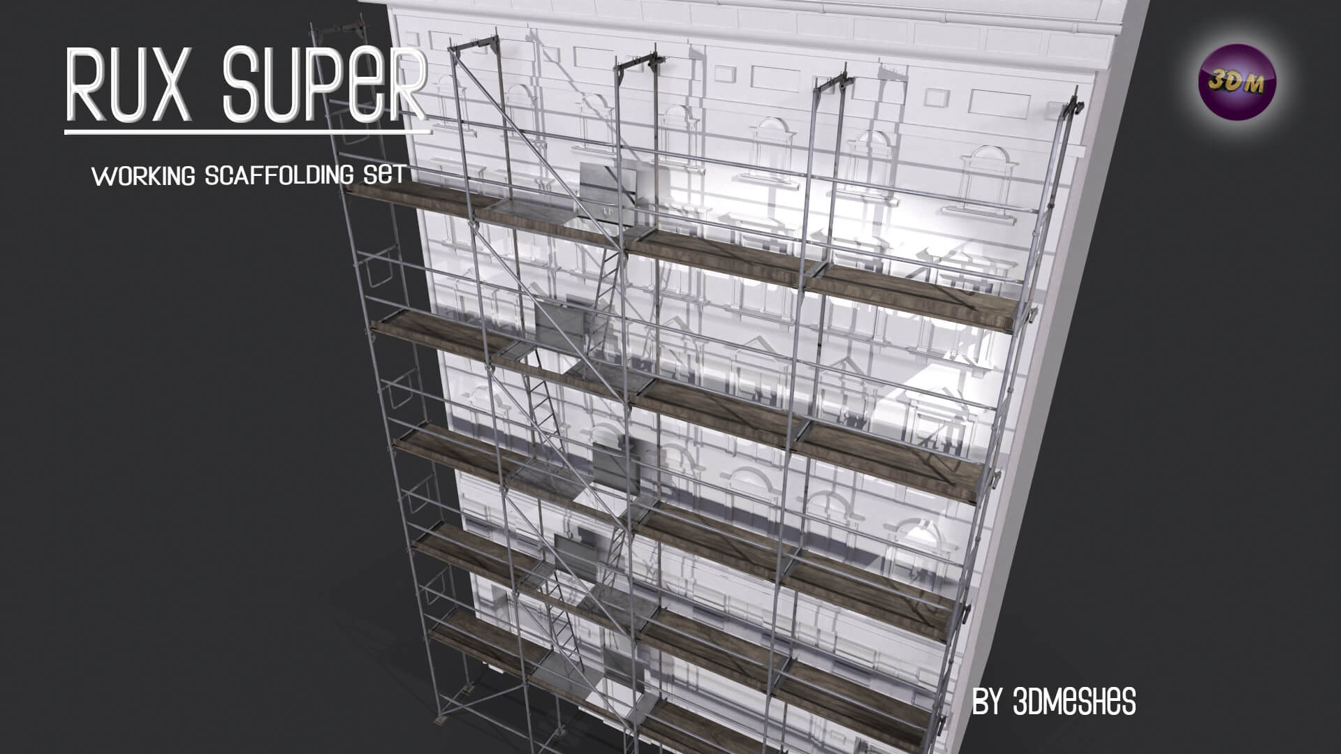 Working Scaffolding Set - Rux Super 3D Model by 3dmeshes