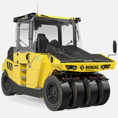 BOMAG BW 28 RH Pneumatic Tired Compactor Dusty - 3D Model by 3dmi