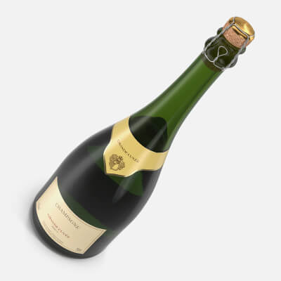 French Champagne Bottle Generic Foil Top Removed - 3D Model by 3dmi