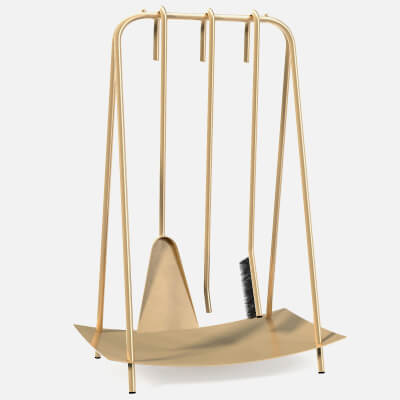 Port Fireplace Tools Brass - 3D Model by 3dmi