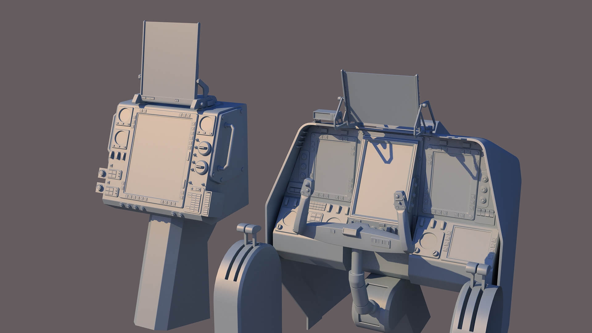 Aircraft Cockpit Control Panel - 3D Model by 3dmode