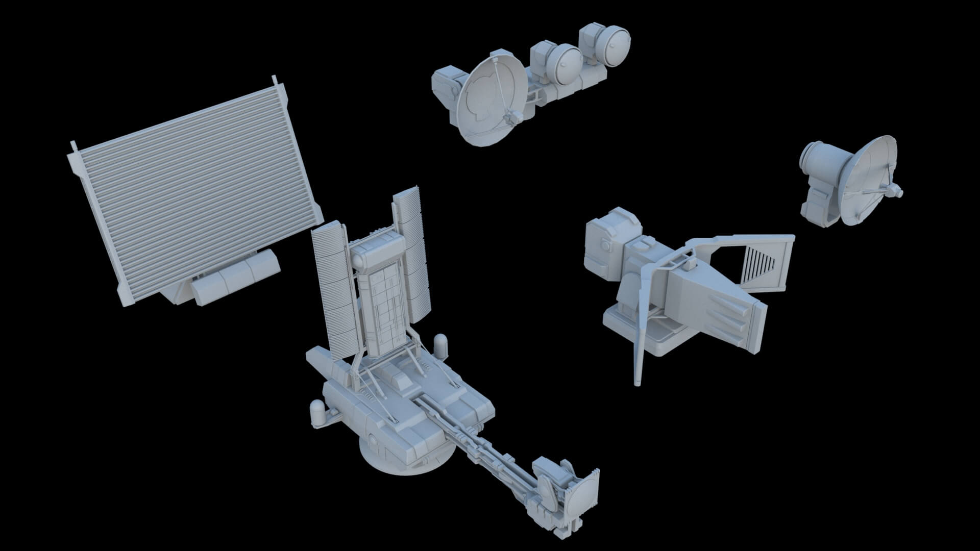 Radar Set Pieces of Equipment - 3D Model by 3dmode