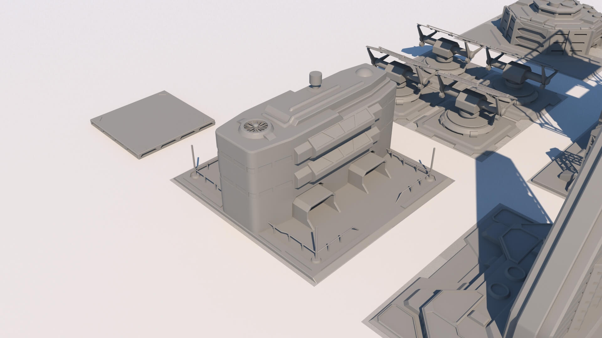 Sci-Fi Buildings 3D Model by 3dmode