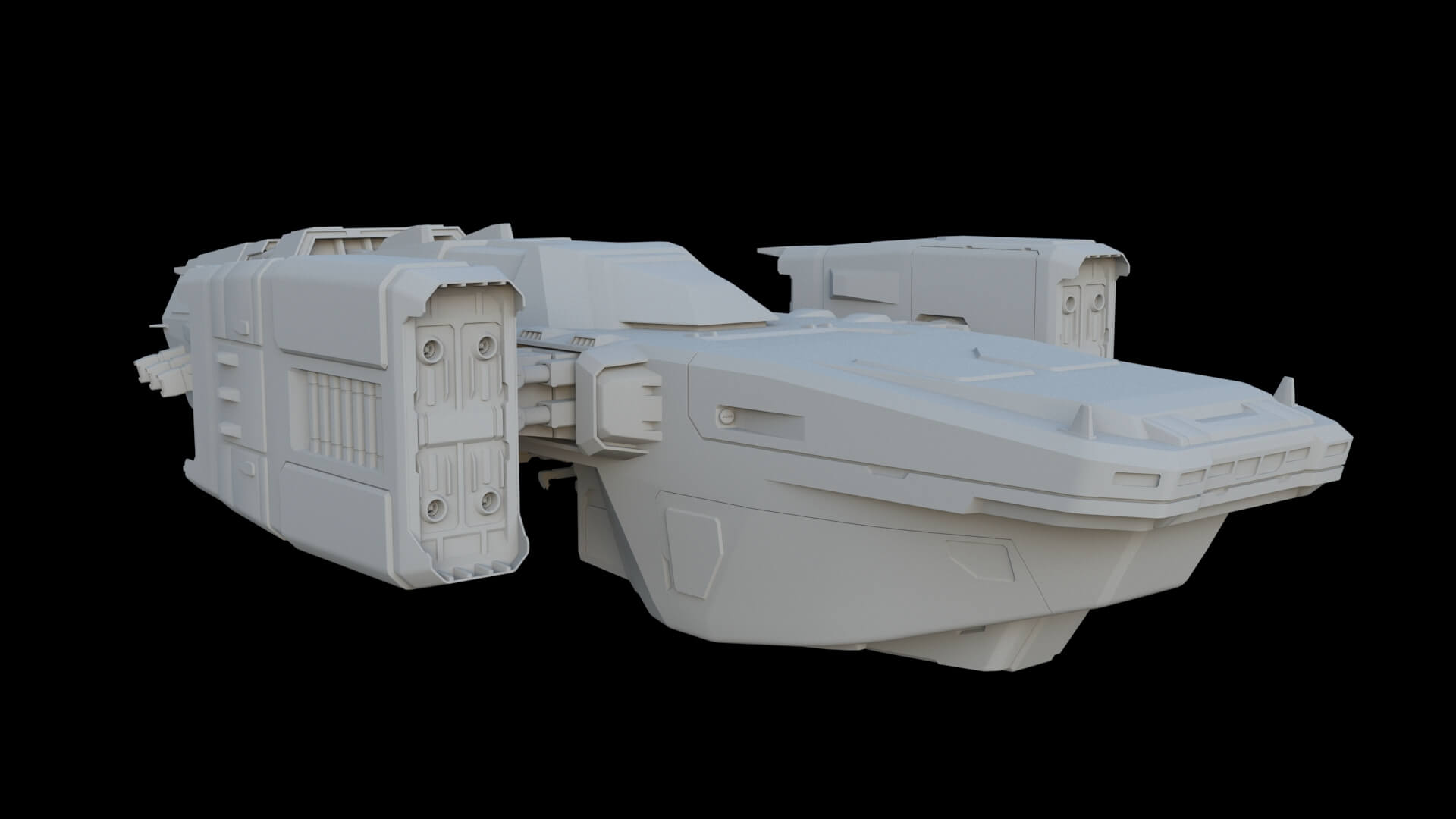 Sci-Fi Cargo Ship 3D Model by 3dmode