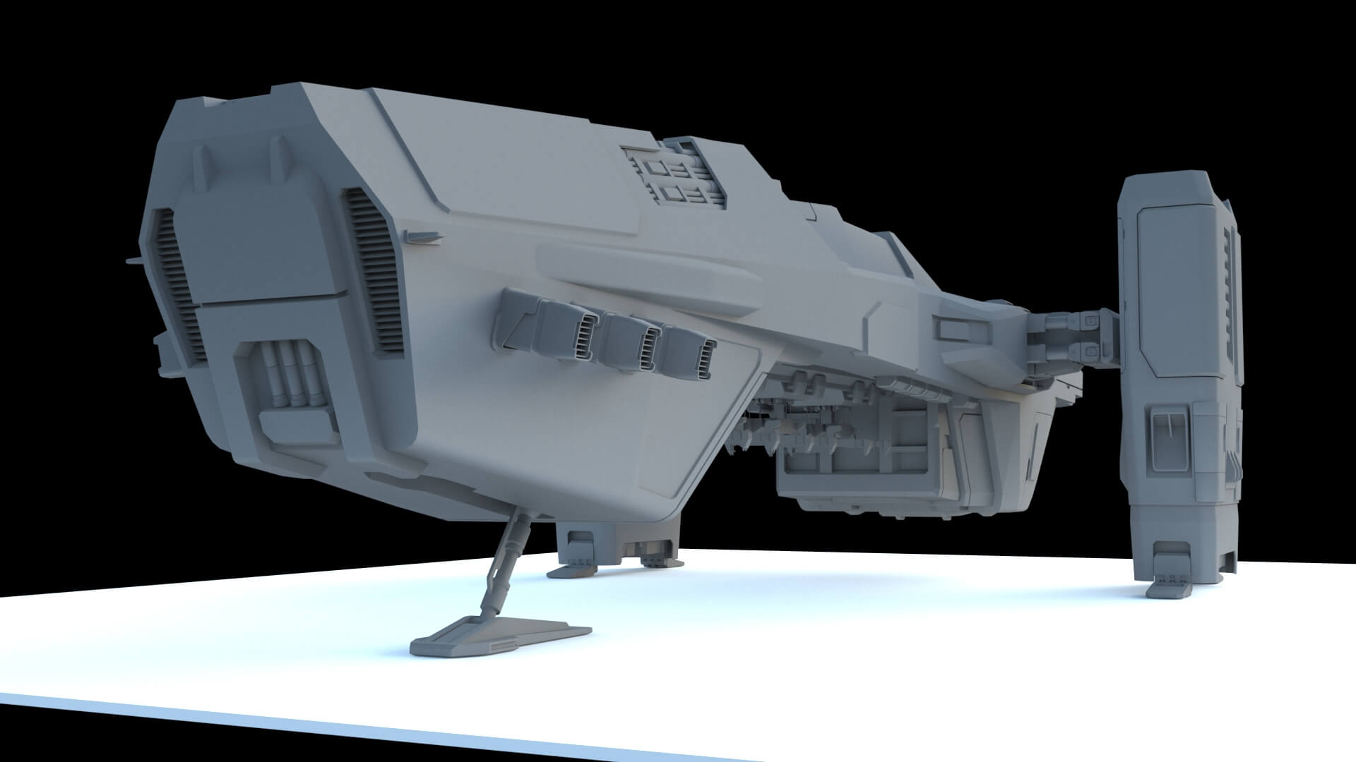 Sci-Fi Cargo Ship 3D Model by 3dmode